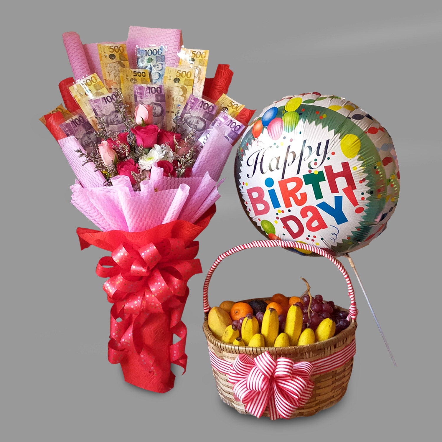 Buy 5K Money Bouqet And Fruity Basket Online in Philippines - FNP PH